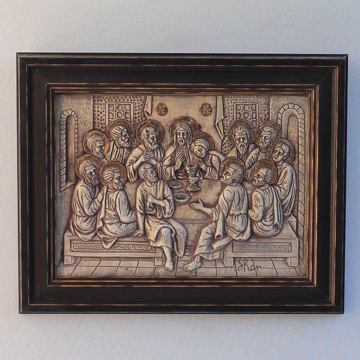 The Last Supper - Ceramic Relief in a Frame - Platinum & 24K gold ...